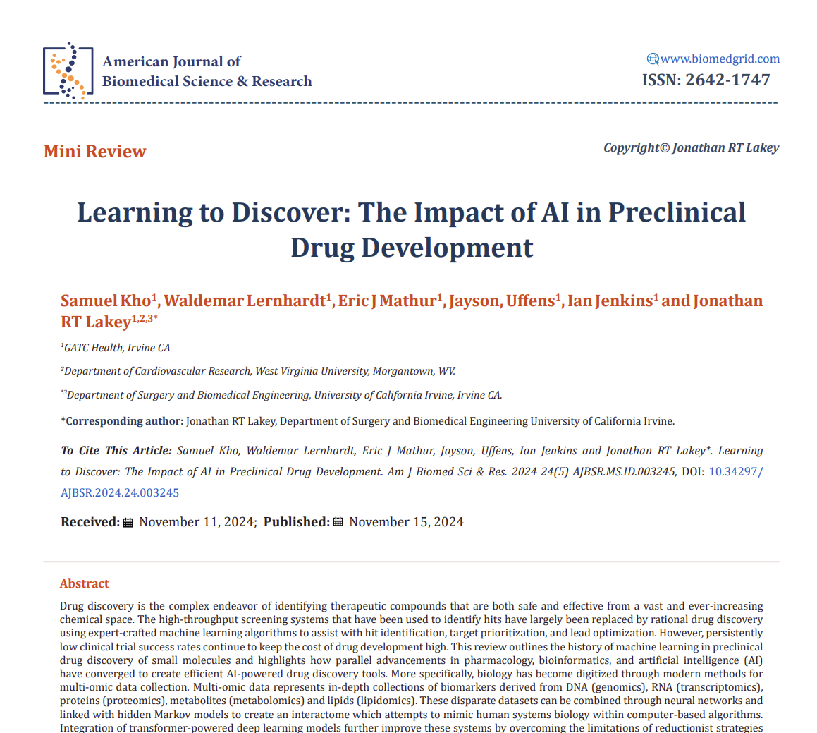 American Journal of Biomedical Science & Research Publishes GATC Health ...